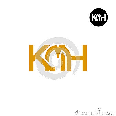 Letter KMH Monogram Logo Design Cartoon Vector | CartoonDealer.com ...