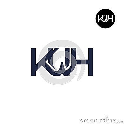 Letter KWH Monogram Logo Design Cartoon Vector | CartoonDealer.com ...