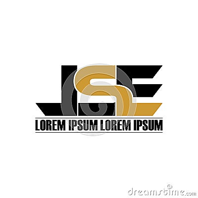 Letter LSE Simple Monogram Logo Icon Design. Cartoon Vector ...