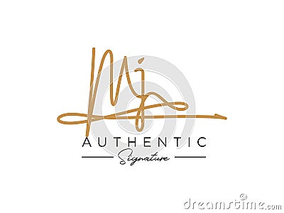 Letter MJ Signature Logo Template Vector | CartoonDealer.com #275184760