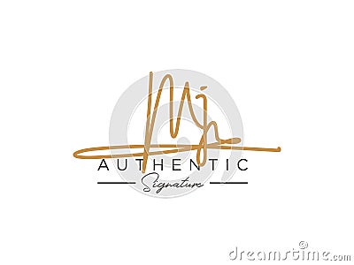Letter MJ Signature Logo Template Vector | CartoonDealer.com #278759273