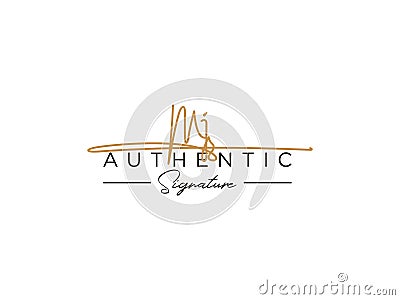 Letter MJ Signature Logo Template Vector | CartoonDealer.com #280460971