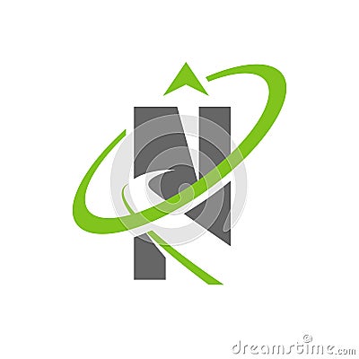 Letter N Monogram North Arrow Vector Illustration | CartoonDealer.com ...