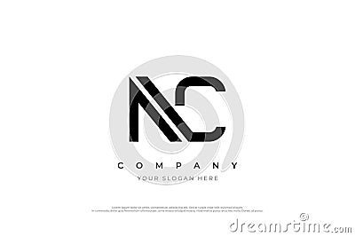 Letter NC Monogram Logo Design Cartoon Vector | CartoonDealer.com ...
