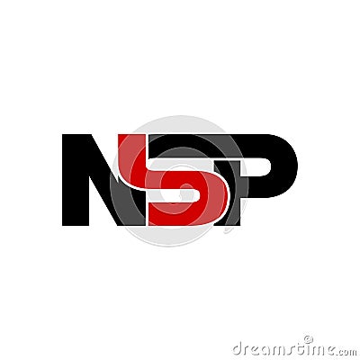 Letter NSP Simple Monogram Logo Icon Design. Cartoon Vector ...