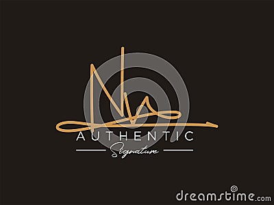 Letter NV Signature Logo Template Vector | CartoonDealer.com #275184829