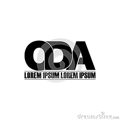 Letter ODA Simple Monogram Logo Icon Design. Cartoon Vector ...