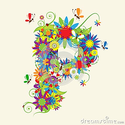 Letter P Floral Design Stock Photo - Image: 10275100