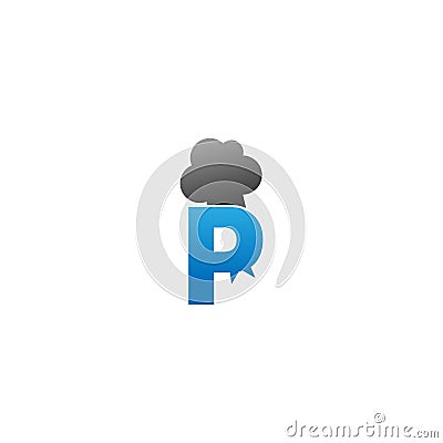 Letter P Hat Chef Icon Logo Vector Illustration | CartoonDealer.com ...