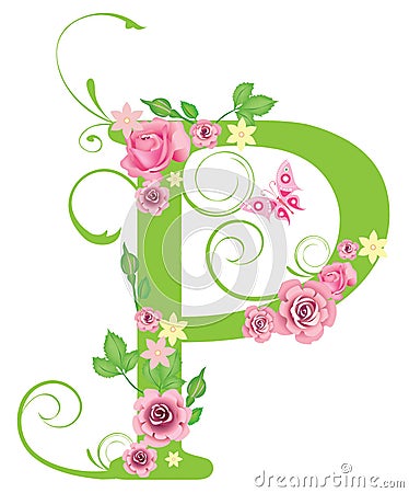 Letter P With Roses Stock Photography - Image: 7967432