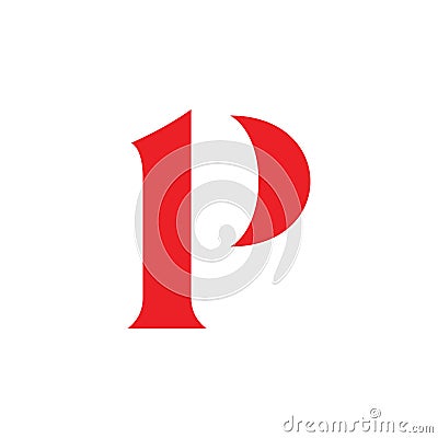 Letter 1p Simple Geometric Logo Vector | CartoonDealer.com #153515888