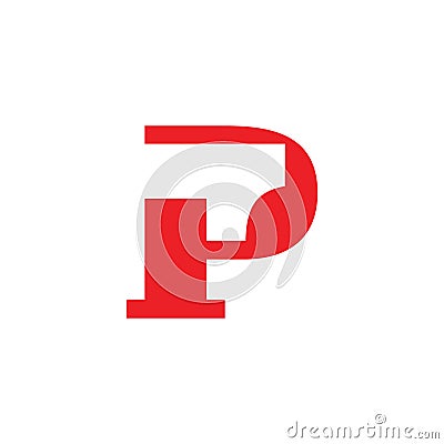 Letter 1p Simple Geometric Logo Vector | CartoonDealer.com #167056976