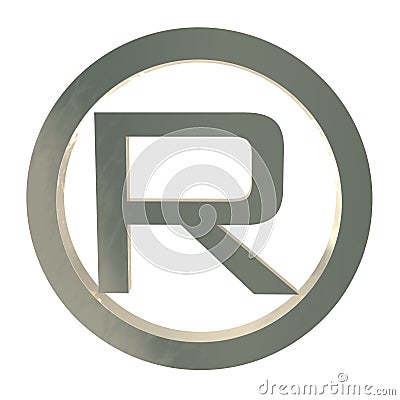 Letter R Trademark Symbol Isolated On White Royalty-Free Illustration ...