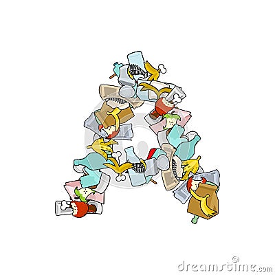 Letter A Rubbish. Trash Font. Garbage Alphabet. Lettering Litter ...