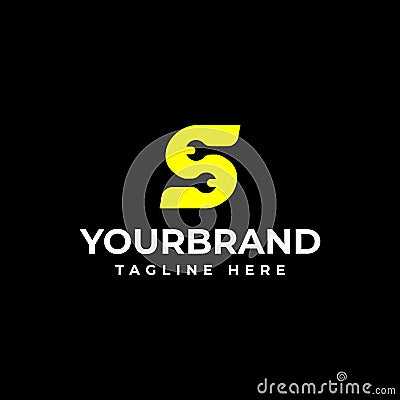 Letter S, Letter S Logo With Wrench. Logo Shaped With Wrench Vector ...