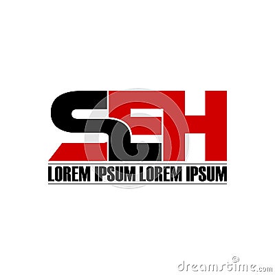 Letter SEH Simple Monogram Logo Icon Design. Cartoon Vector ...