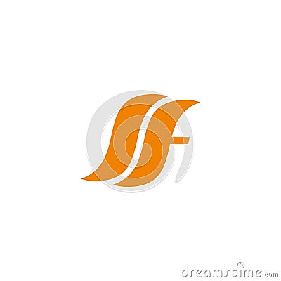 Letter Sf Simple Curves Geometric Logo Vector | CartoonDealer.com ...
