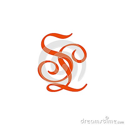 Letter Sl Symbol Curves Linked Ribbon Logo Vector | CartoonDealer.com ...