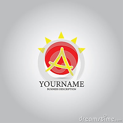 A Letter Sun Logo Royalty-Free Stock Photo | CartoonDealer.com #137318067