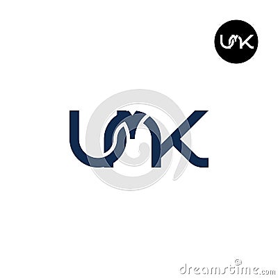 Letter UMK Monogram Logo Design Cartoon Vector | CartoonDealer.com ...