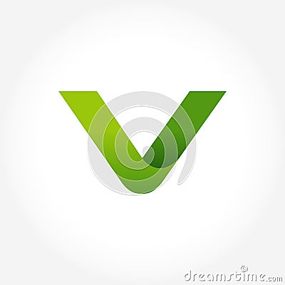 Letter V Green Logo Template. Alphabet Logotype Design Vector ...