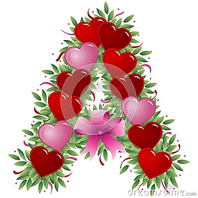 Letter A - Valentine Letter Stock Images - Image: 3995794