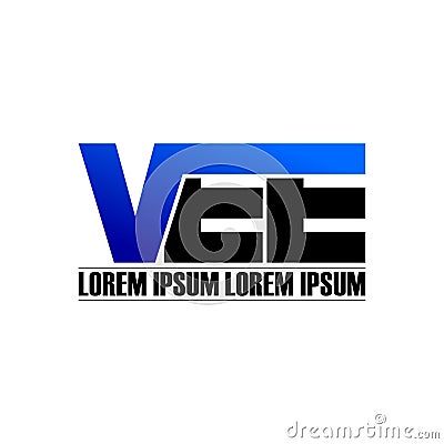 Letter VEE Simple Monogram Logo Icon Design. Cartoon Vector ...