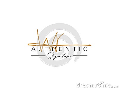 Letter WR Signature Logo Template Vector | CartoonDealer.com #287532944