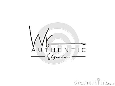 Letter WR Signature Logo Template Vector | CartoonDealer.com #296118334