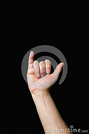 Letter Y International Sign Language Dark Background International Sign ...