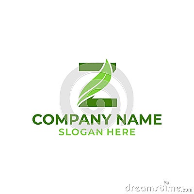 Letter Z Logo With Leaf Vector. Z Leaf Logo Template, Leaf Logo ...