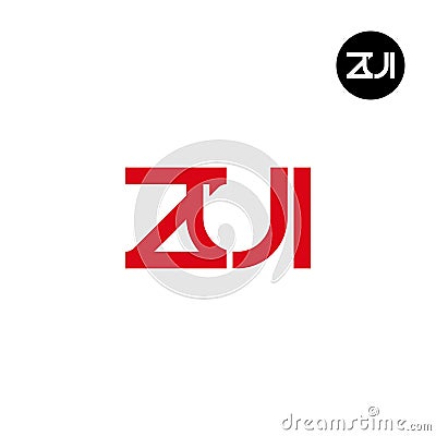 Letter ZUI Monogram Logo Design Cartoon Vector | CartoonDealer.com ...