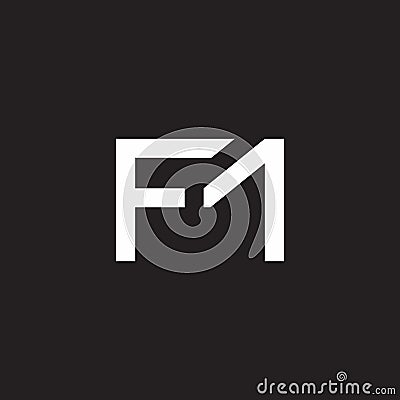 Letters Fm Simple Geometric Lines Logo Vector | CartoonDealer.com ...