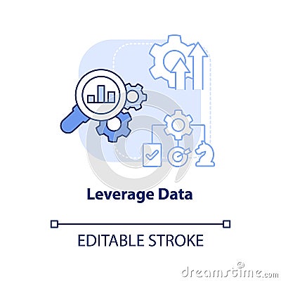 Leverage Data Light Blue Concept Icon Cartoon Vector | CartoonDealer ...