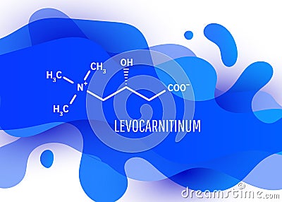 Levocarnitinum Structural Chemical Formula With A Blue Liquid Fluid ...