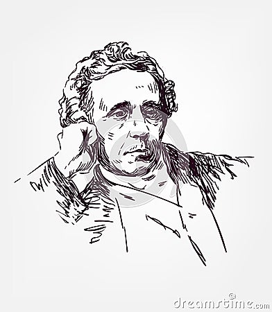 Lewis Carroll Vector Sketch Illustration Portrait | CartoonDealer.com ...
