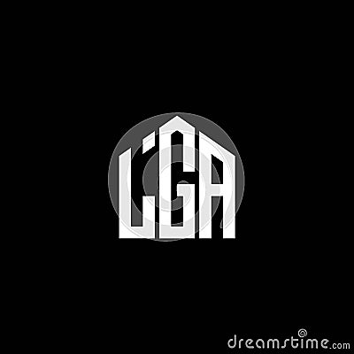 LGA Letter Logo Design On BLACK Background. LGA Creative Initials ...