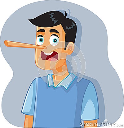 Liar Man With Long Nose Vector Cartoon | CartoonDealer.com #196669417