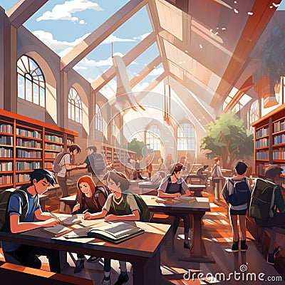 Libraries, Classrooms Cartoon Royalty-Free Stock Image | CartoonDealer ...