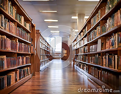 Library Featuring Rows Of Books, Reading Spaces, And Educational ...