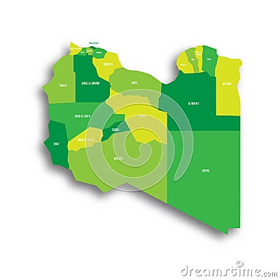 Libya Political Map Of Administrative Divisions Vector Illustration ...