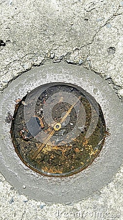 The Lid Of The Sewer Pipe Is Waterlogged. Royalty-Free Stock Image ...