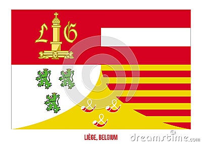 Liege Flag Vector Illustration On White Background. Provinces Flags Of ...
