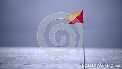Lifeguard Flag Seen at the Beach Stock Footage - Video of safety, blue ...