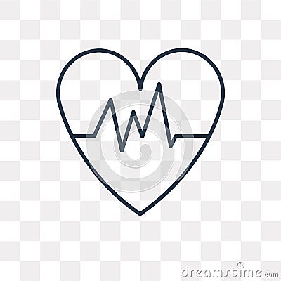 Lifeline Vector Icon Isolated On Transparent Background, Linear ...