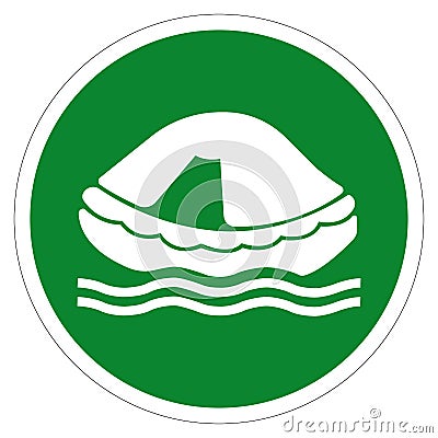 Liferaft Symbol Sign, Vector Illustration, Isolate On White Background ...