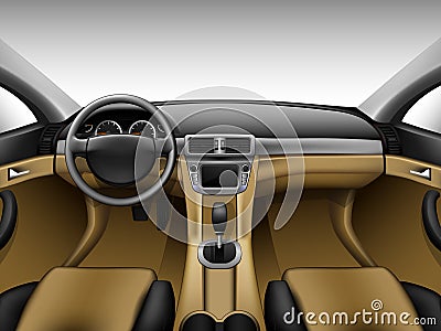 Light Beige Leather Car Interior Royalty Free Stock Image - Image: 37083896