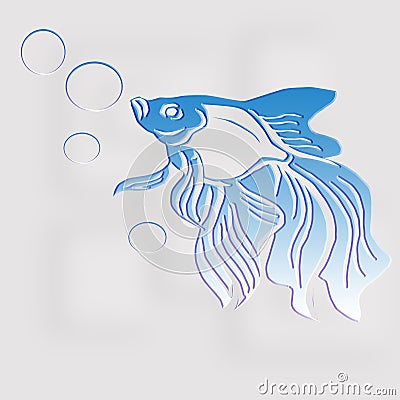 Light Blue Fish On A White Background. Royalty-Free Stock Photo ...