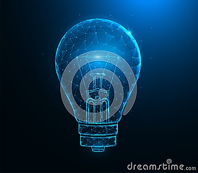 Light Bulb Low Poly Art Cartoon Vector | CartoonDealer.com #206368219