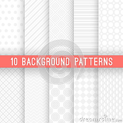 Light Grey Seamless Patterns For Universal Stock Vector - Image: 45890676